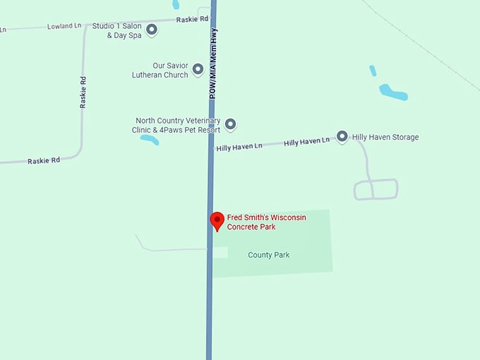 16. fred smith's wisconsin concrete park map