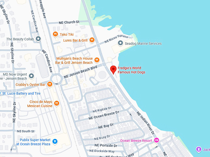 16. fredgie's world famous hot dogs map