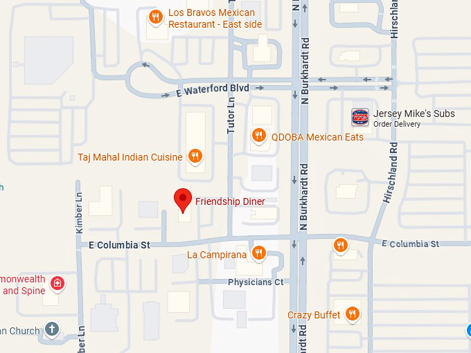 16. friendship diner map