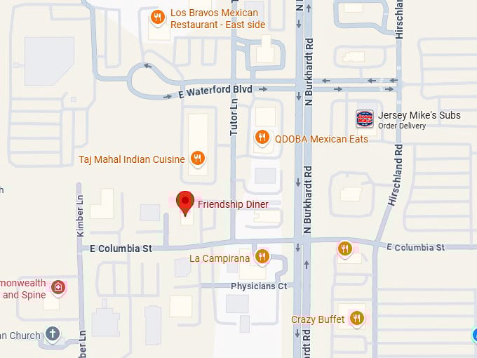 16. friendship diner map