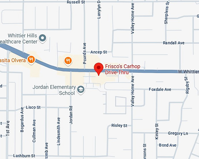 16. frisco's carhop drive thru map