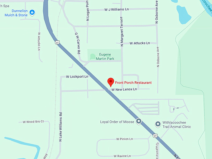 16. front porch restaurant map