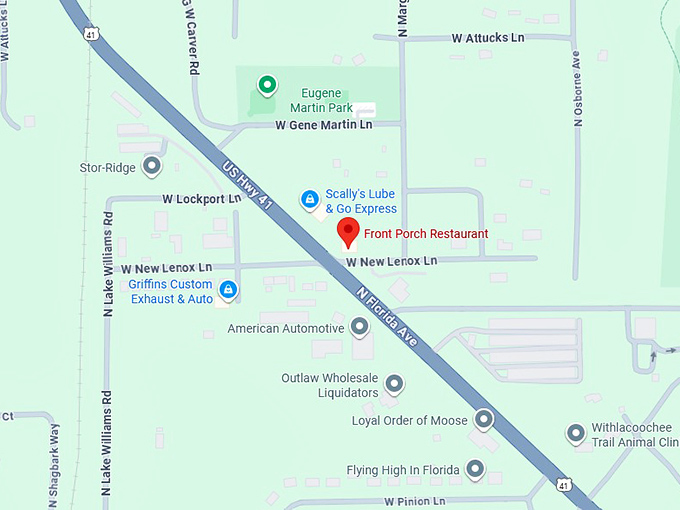 16. front porch restaurant map