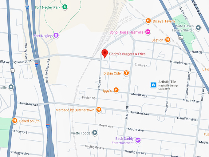 16. gabby's burgers & fries map