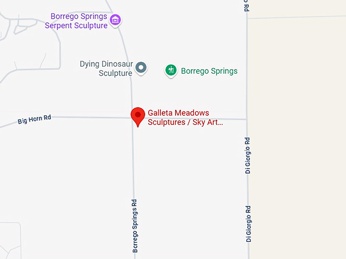 16. galleta meadows sculptures sky art desert sculpture garden under the sun foundation map