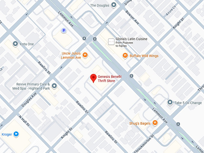 genesis benefit thrift store map