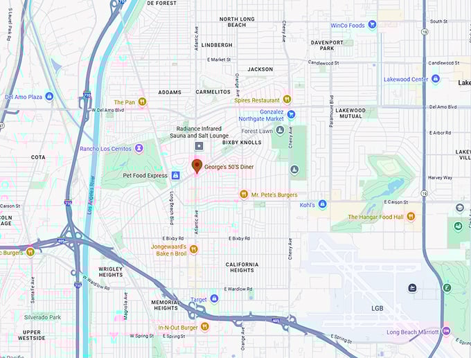 16. george&rsquo;s 50s diner map