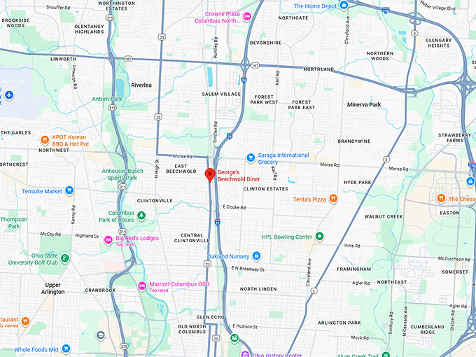 16. george's beechwold diner map