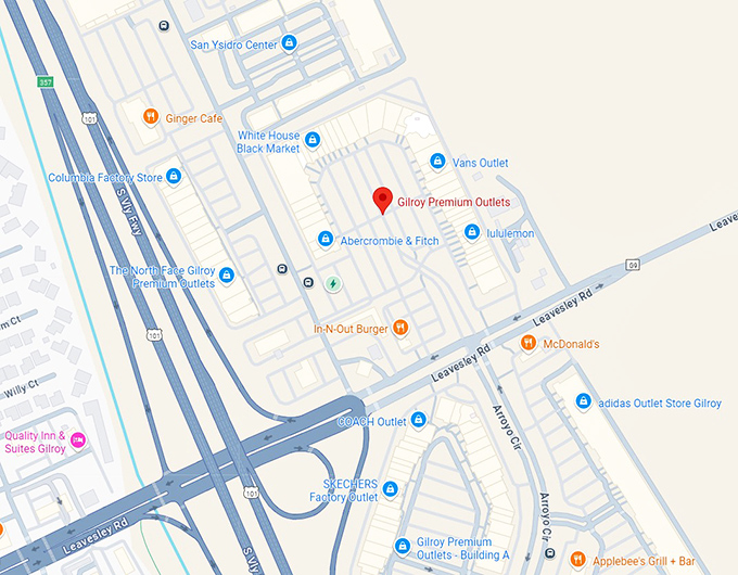 16. gilroy premium outlets map