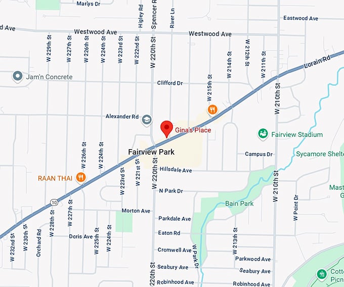 16. gina's place map