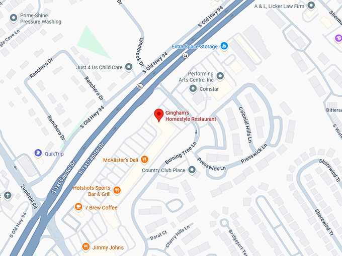 16. gingham's homestyle restaurant map