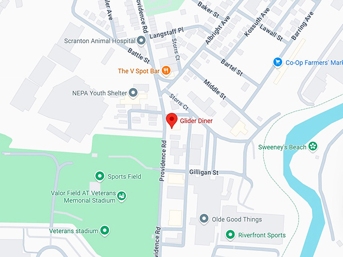 16. glider diner map