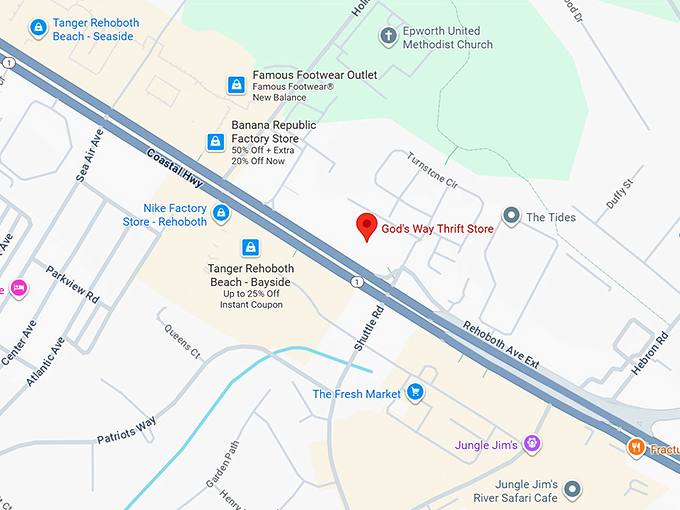 16. god's way thrift store map