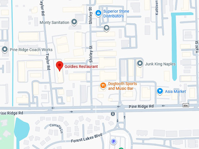 16. goldies restaurant map