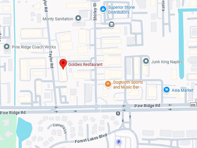 16. goldies restaurant map