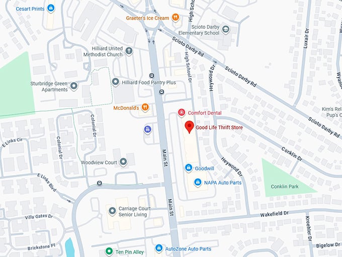16. good life thrift store map