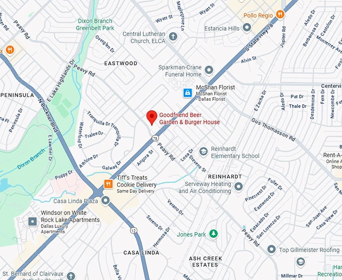 16. goodfriend beer garden & burger house map