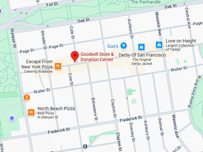 16. goodwill store & donation center (1700 haight st) map