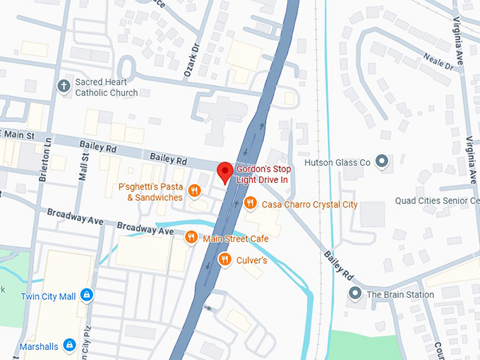 16. gordon's stop light drive in map