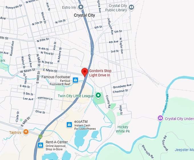 16. gordon's stop light drive in map