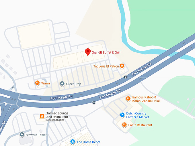 16. grande buffet & grill (laurel) map