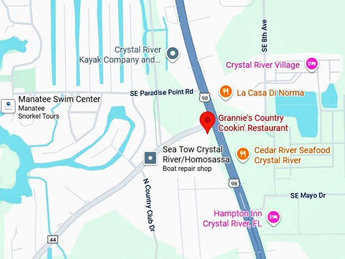 16. grannie's country cookin&rsquo; restaurant map