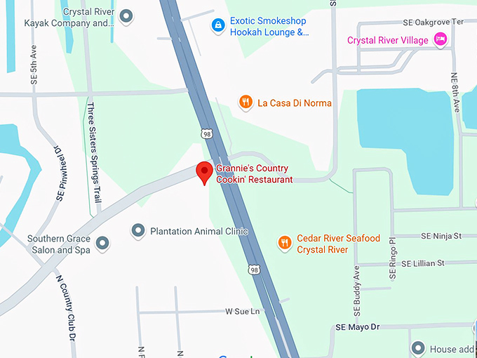grannie's country cookin&rsquo; restaurant map