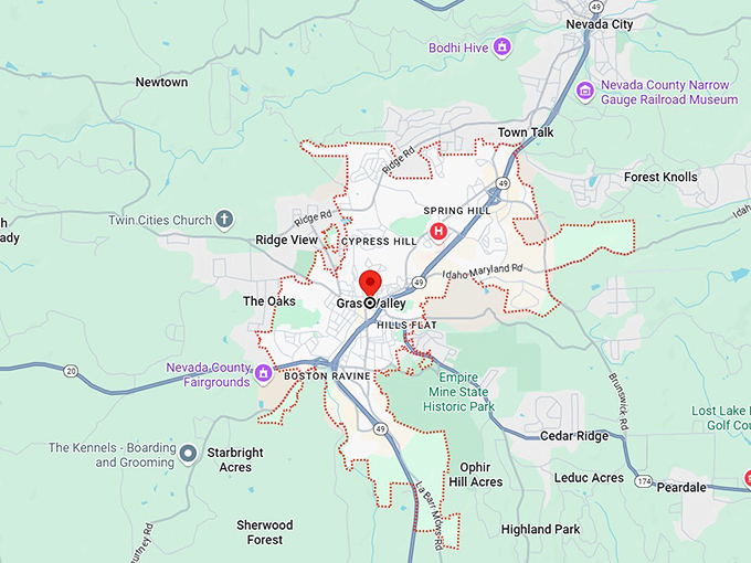 16. grass valley, ca map