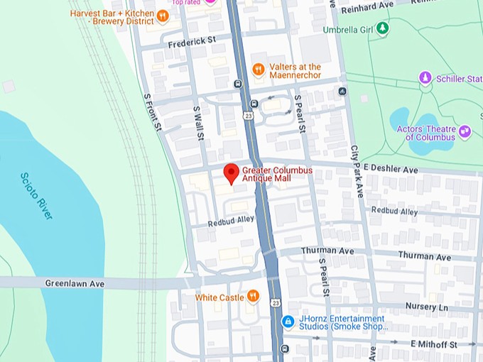 16. greater columbus antique mall map