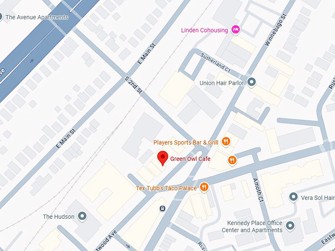 16. green owl cafe map