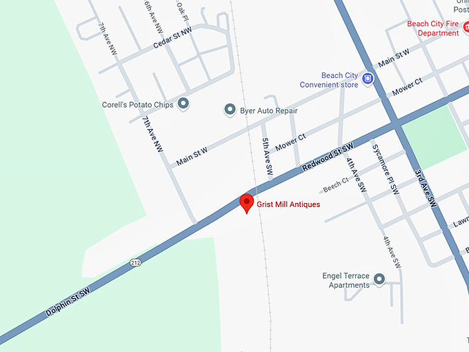 16. grist mill antiques map