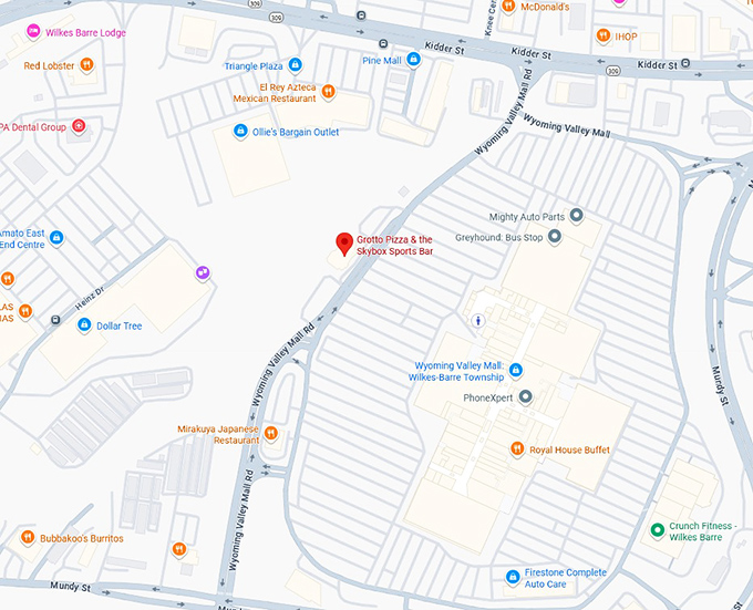 16. grotto pizza & the skybox sports bar map