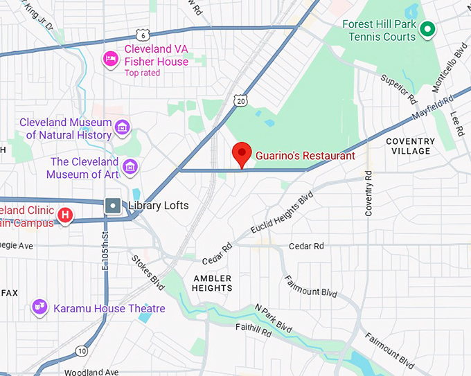 16. guarino's restaurant map