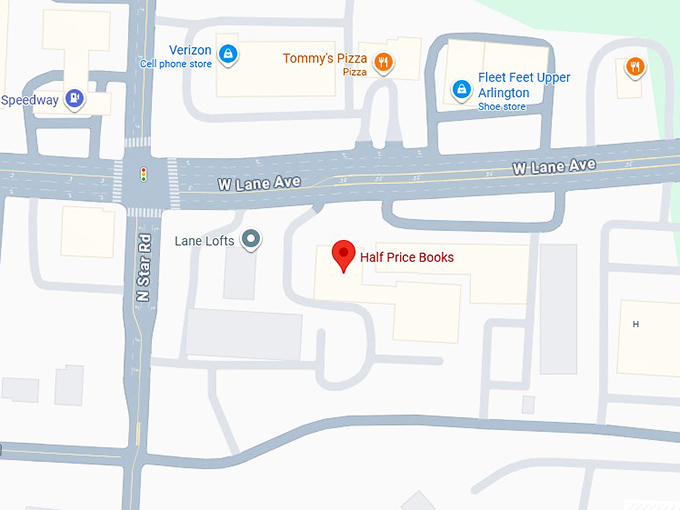 16. half price books (1389 w lane ave) map