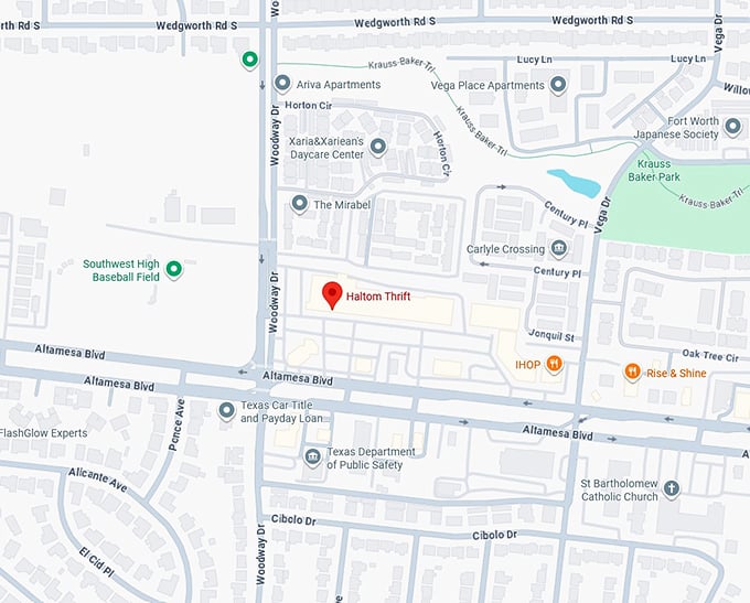 16. haltom thrift map
