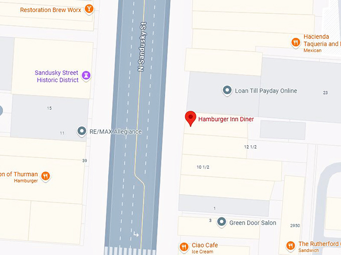 16. hamburger inn diner map