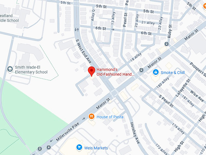 16. hammond's old fashioned hand made pretzels map