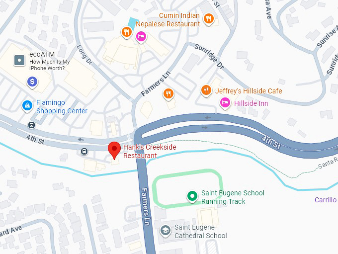 16. hank's creekside restaurant map