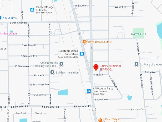 16. happy snapper seafood restaurant map