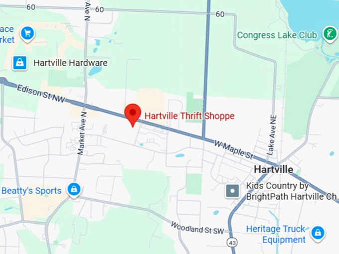 16. hartville thrift shoppe map