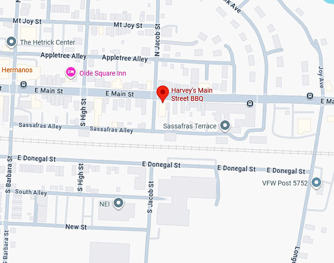 16. harvey's main street bbq map