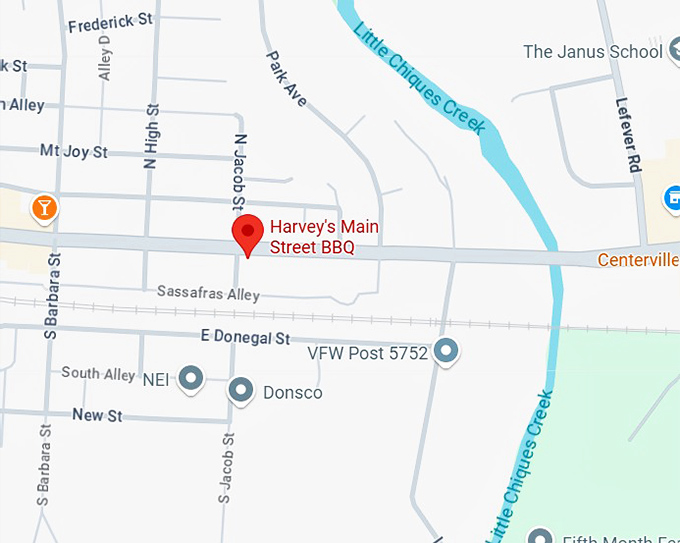 16. harvey&rsquo;s main street bbq map