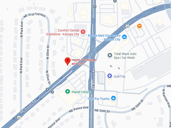 16. hayes hamburgers & chili map