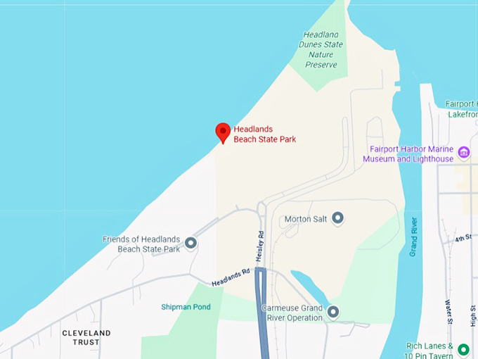 16. headlands beach state park mentor map