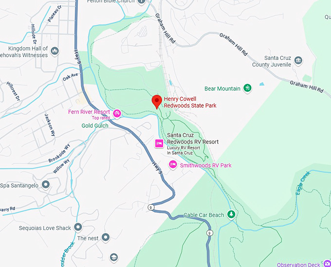 henry cowell redwoods state park map