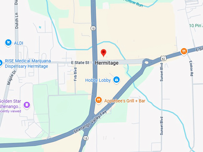 16. hermitage, pennsylvania map