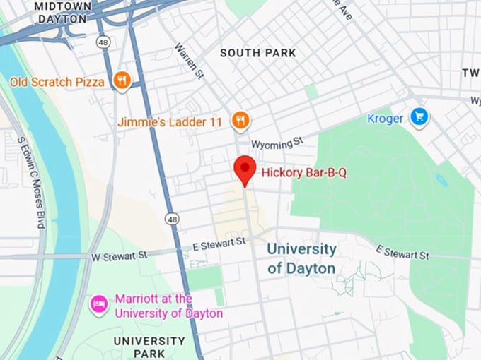 16. hickory bar b q map