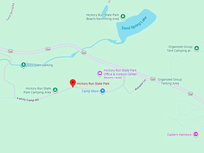 16. hickory run state park map