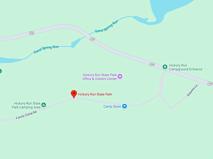 16. hickory run state park map