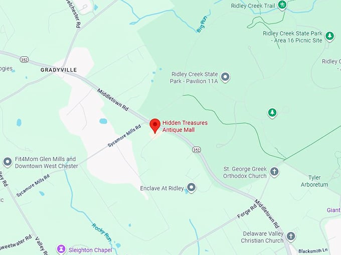 16. hidden treasures antique mall map